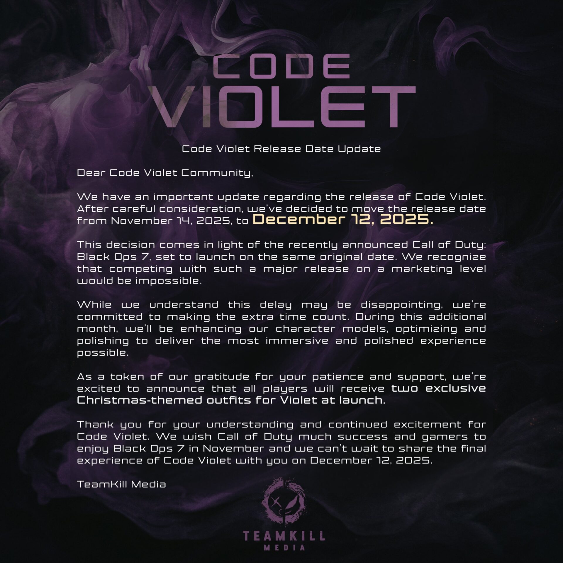 PS5新作「Code Violet」、「Call of Duty」との競合を避け12月12日へ延期 - GAME TRONIKA